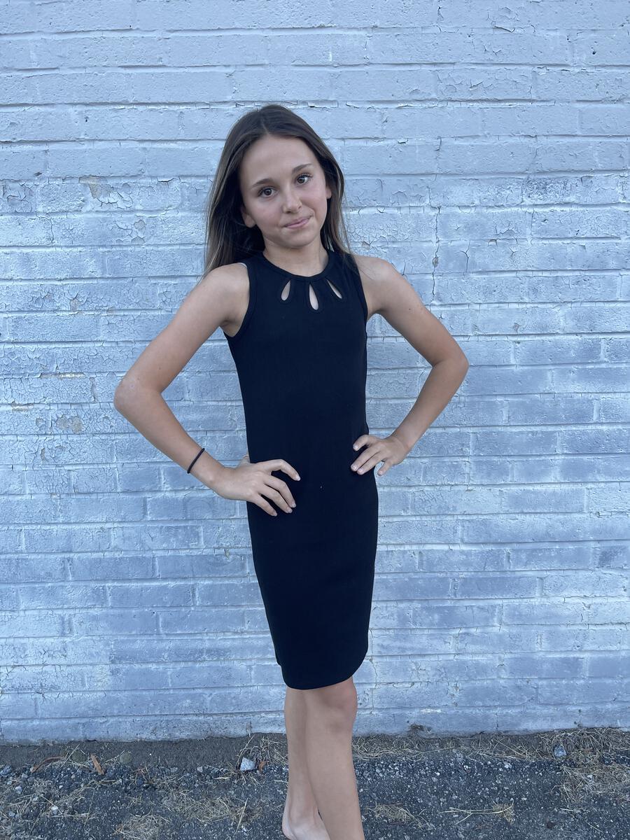 black ribbed tank dress w/ keyhole front – Sugar-N-Spice Children's and ...