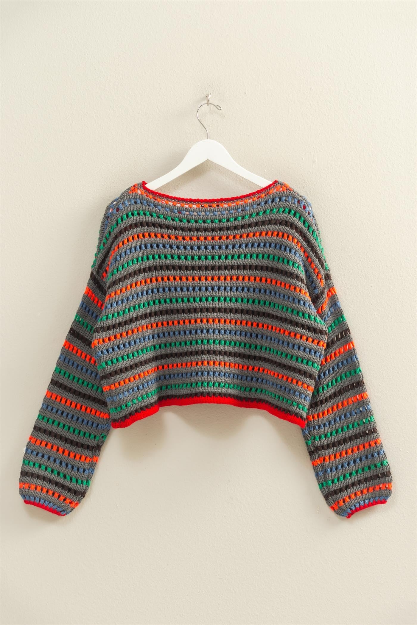 charcoal multi color striped sweater – Sugar-N-Spice Children's and ...