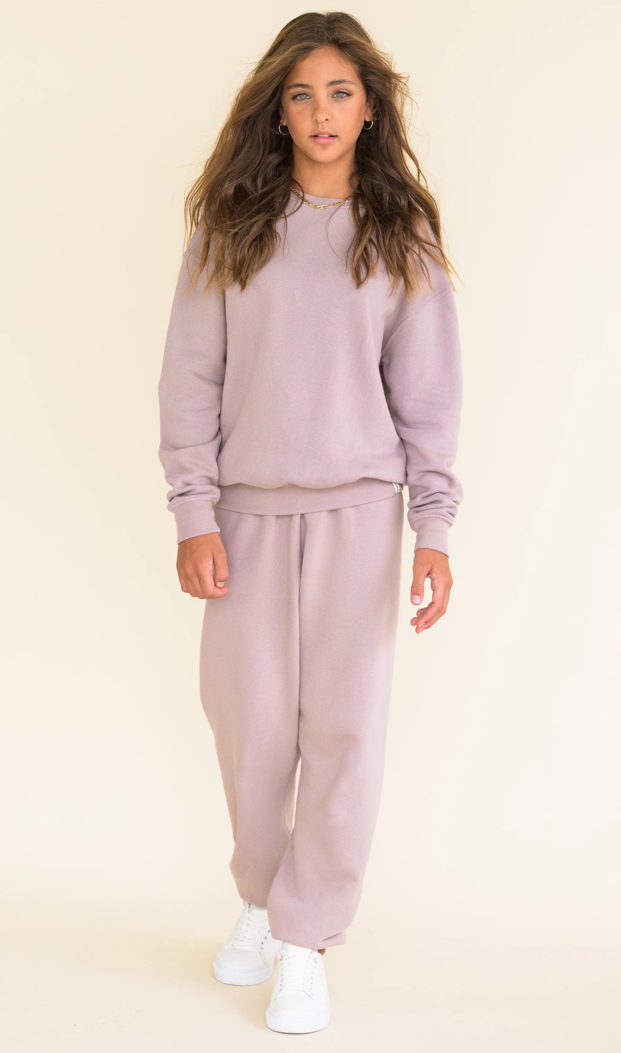 kaveah dusty rose cotton fleece shirred jogger – Sugar-N-Spice Children ...
