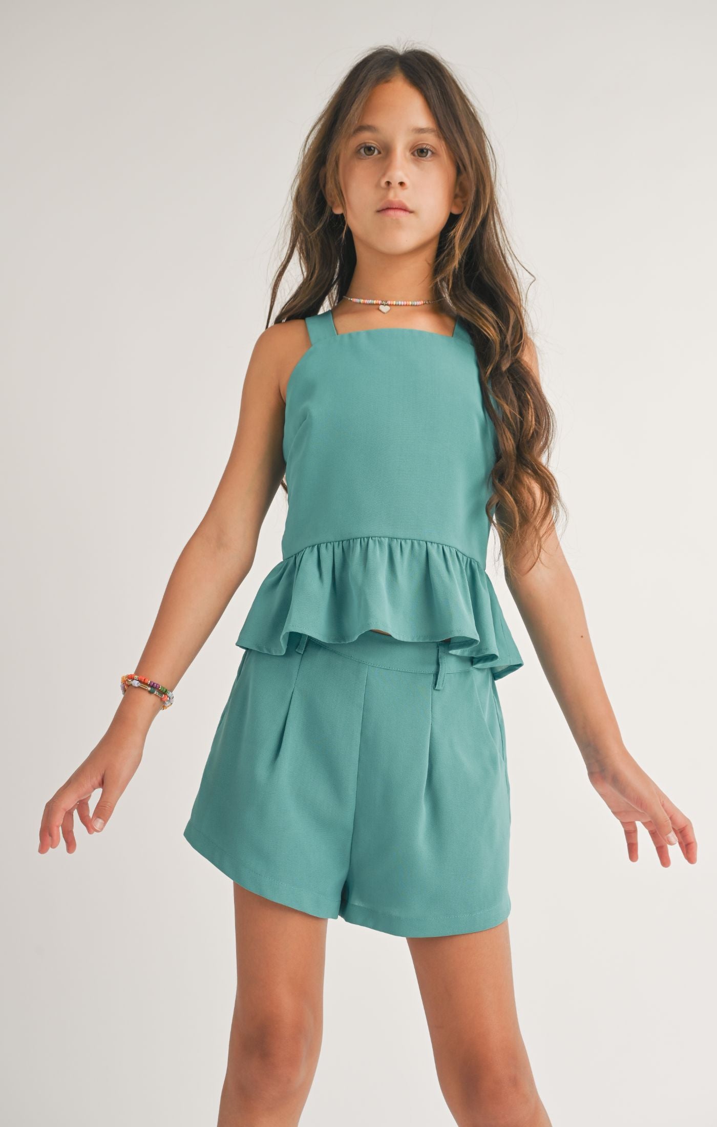 tween the classics aqua ruffle smocked tank – Sugar-N-Spice Children's ...