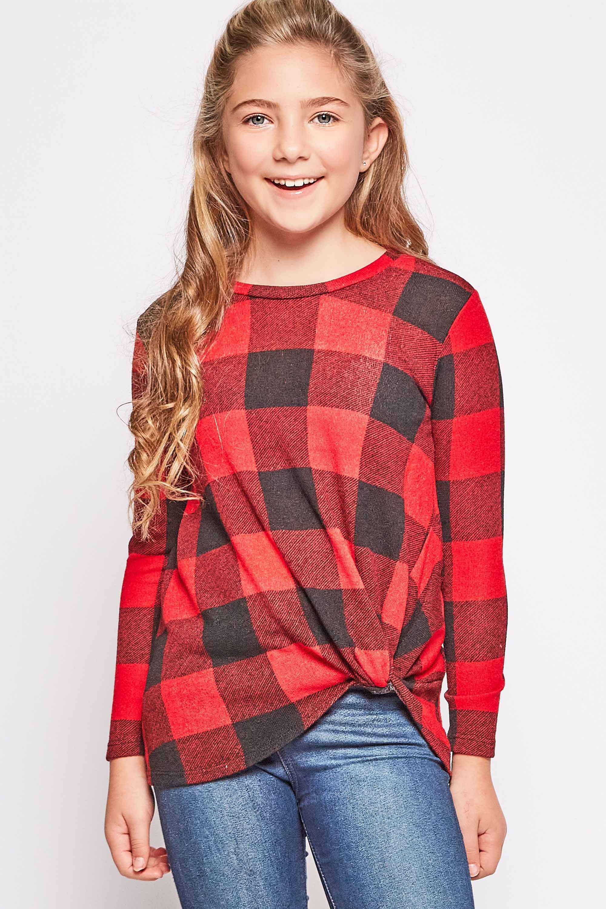 red plaid twist top – Sugar-N-Spice Children's and Tween + Lily Zita ...