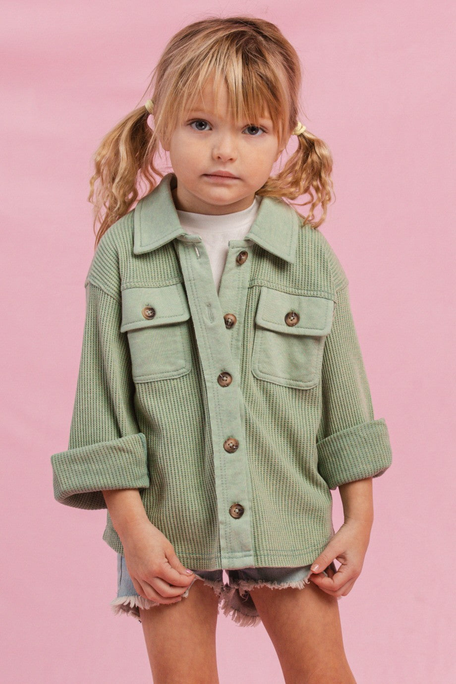 washed jade knit shacket – Sugar-N-Spice Children's and Tween + Lily ...