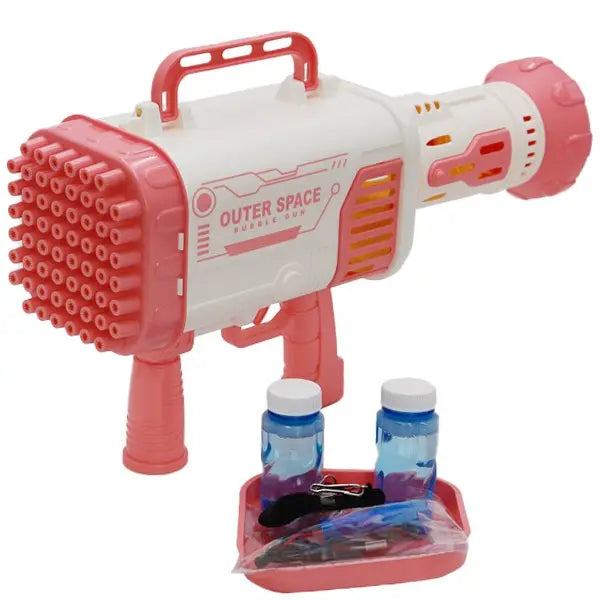 pink Jumbo Electric Bubble Maker Rocket Launcher Gatling Gun – Sugar-N ...