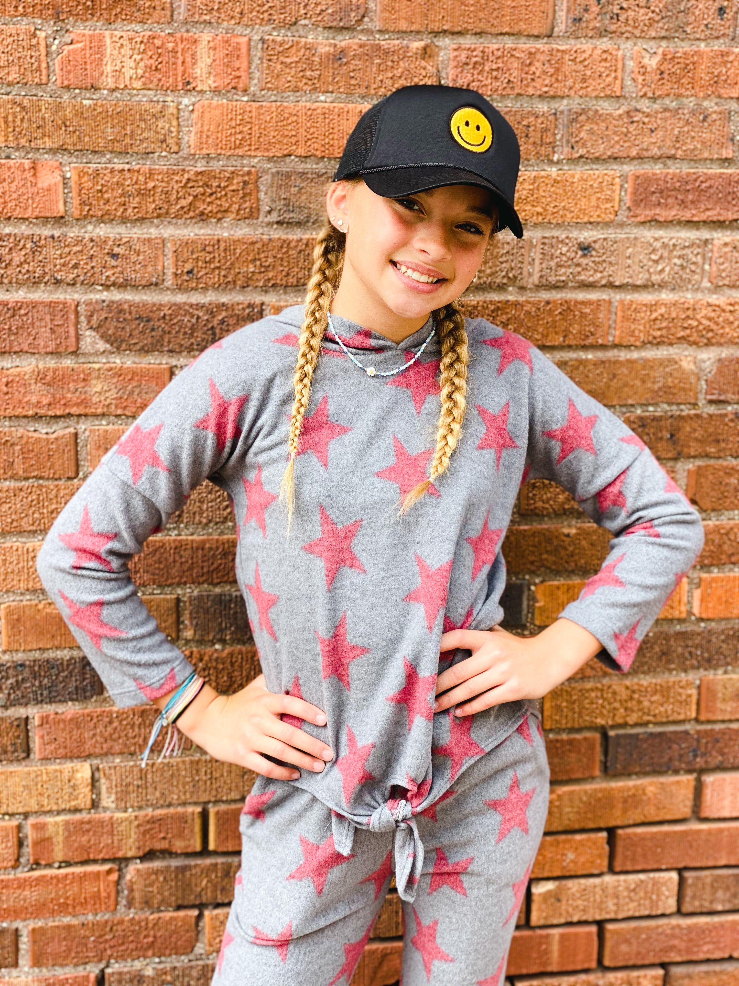 ruby/grey star hacci ls hoody – Sugar-N-Spice Children's and Tween ...